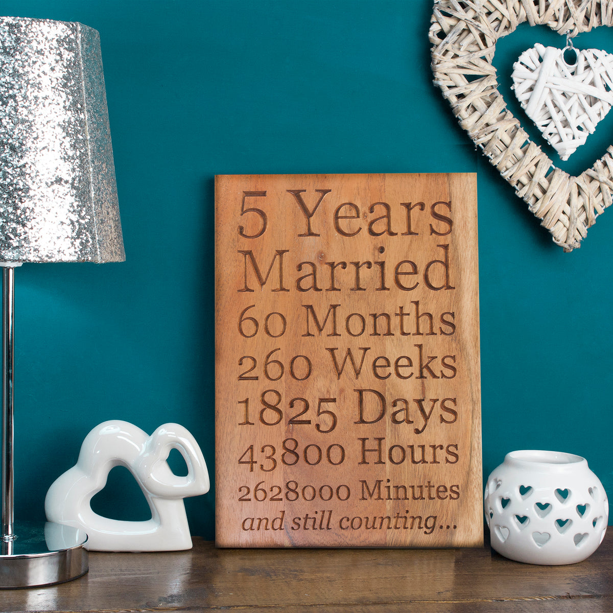 5th Wedding Anniversary Plaque – Acacia – PeakHeritage