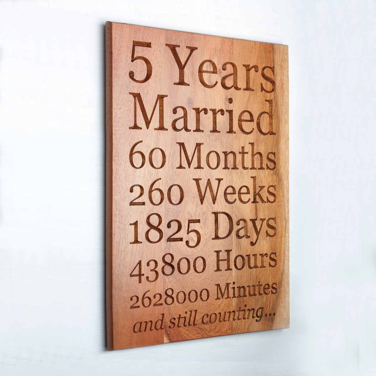 5th Wedding Anniversary Plaque – Acacia – PeakHeritage