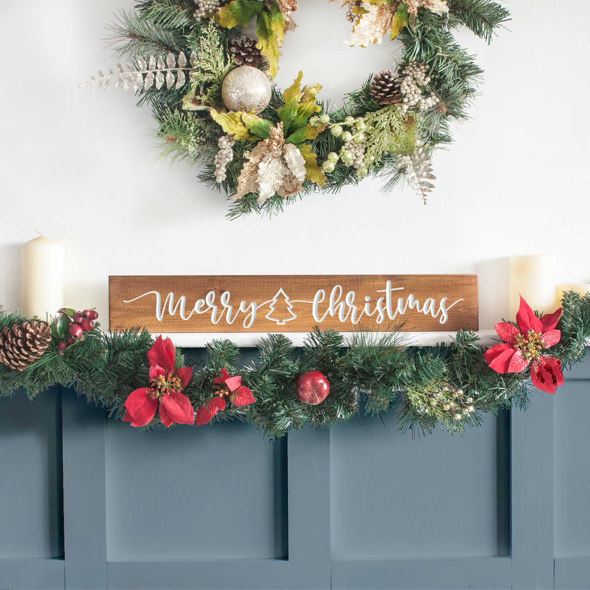 Rustic 'Merry Christmas with Tree' Sign – PeakHeritage