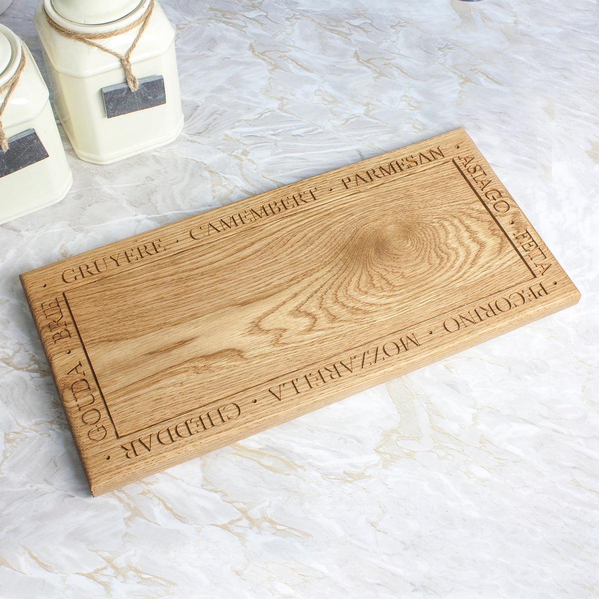 Oak Cheese Board with 10 Cheese Names – PeakHeritage